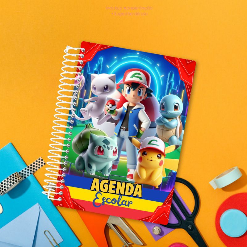 Agenda escolar Pokémon, agenda personalizada pokémon | Shopee Brasil