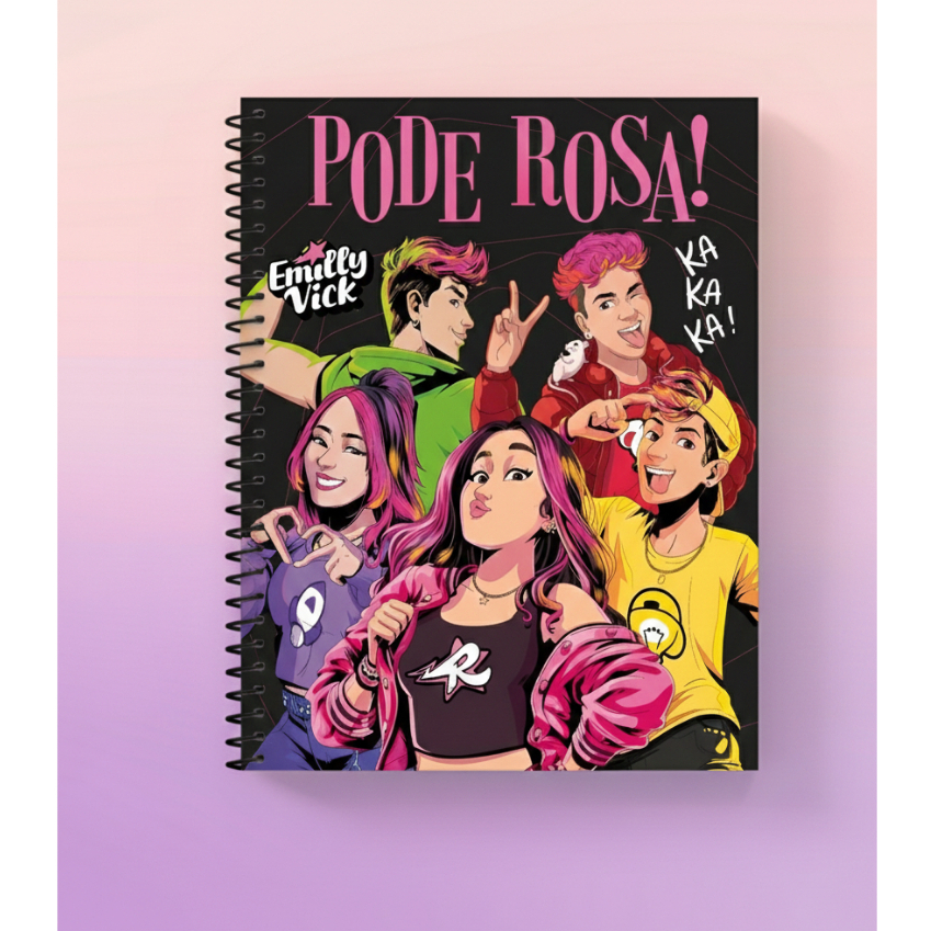Caderno Emily Vick Youtuber Tropa Dos Rosa Personalizado Capa Dura 1,10 ...