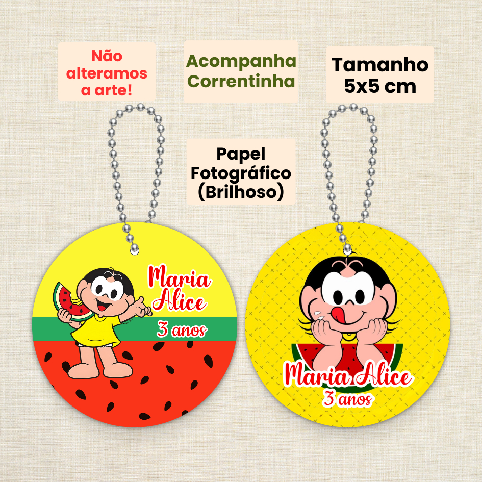 Tag 5CM com Correntinha MAGALI | Personalizada com Nome e Idade para ...