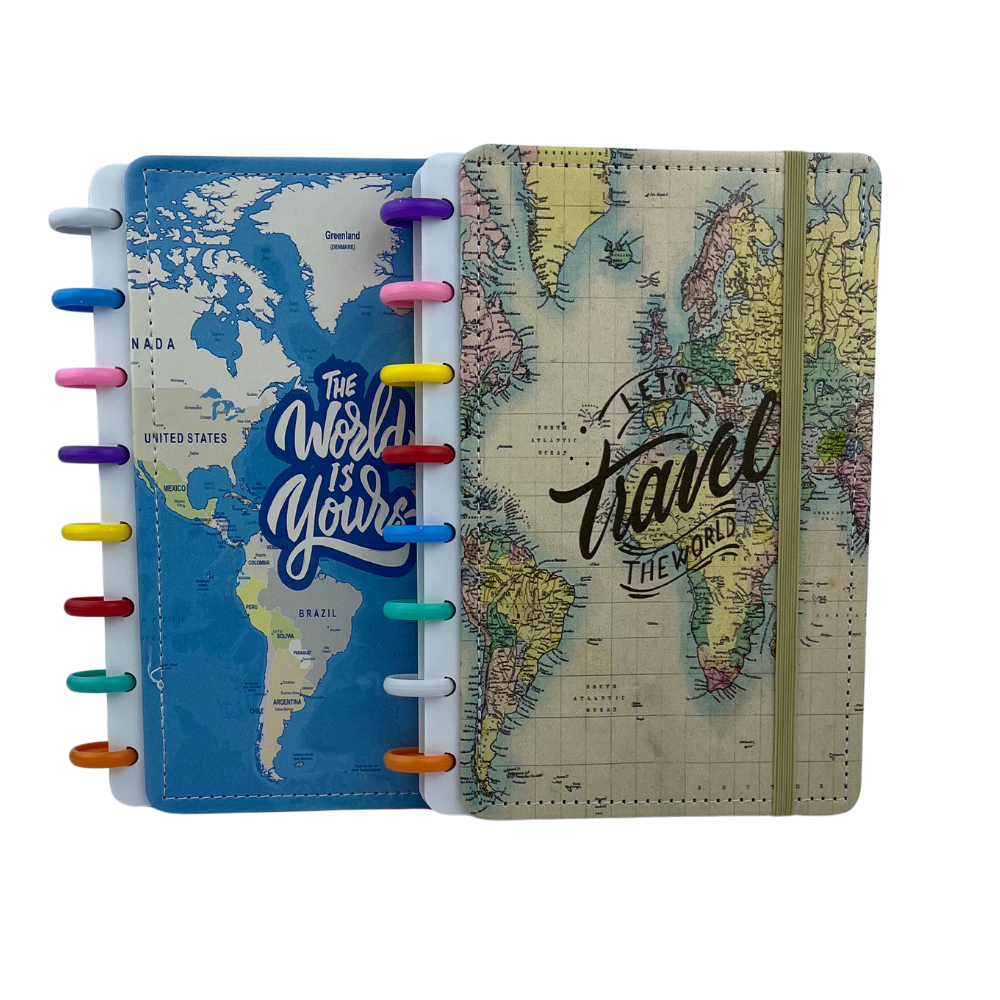 CADERNO DE DISCO MAPA MUNDI, PEQUENO 8 DISCOS. | Shopee Brasil