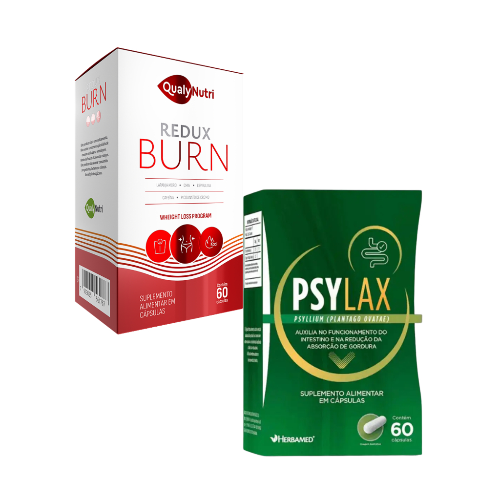 Kit Power Psyllax Fibra + Redux Burn Metabolismo c/60 caps Original ...