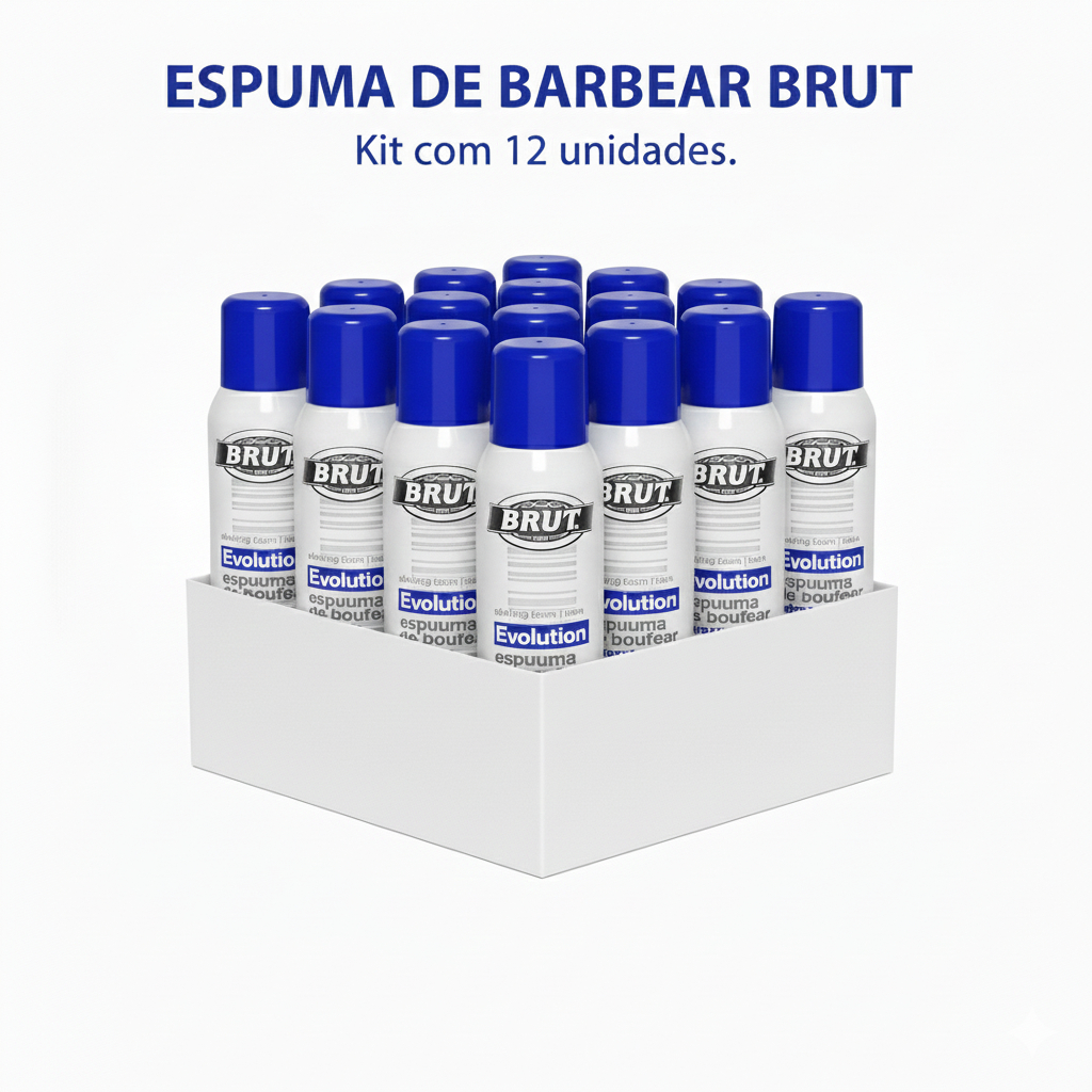 Kit 12 Espuma De Barbear Brut Evolution 150ml – Atacado Original ...