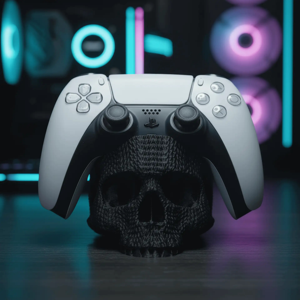 Suporte Tricot Battle Bone para controle estilo caveira para PS5 e Xbox ...