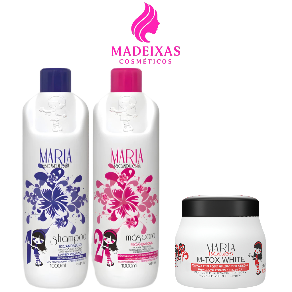 Maria Escandalosa Passo 2x1l 1 Shampoo 1l + mtox 250gr | Shopee Brasil