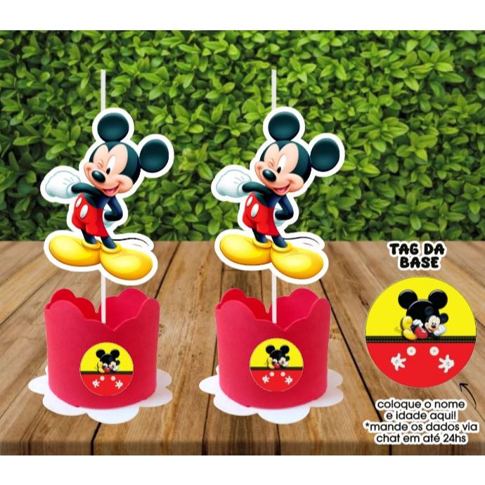 Centros de Mesa Mickey Mouse personalizados / acompanha suporte para ...