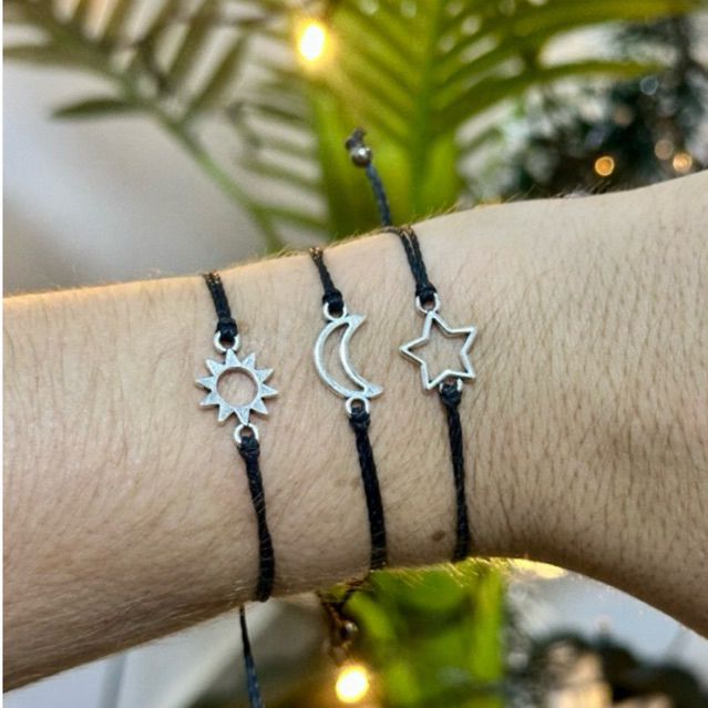 PULSEIRA 3 AMIGAS - PULSEIRA DA AMIZADE- SOL LUA ESTRELA | Shopee Brasil