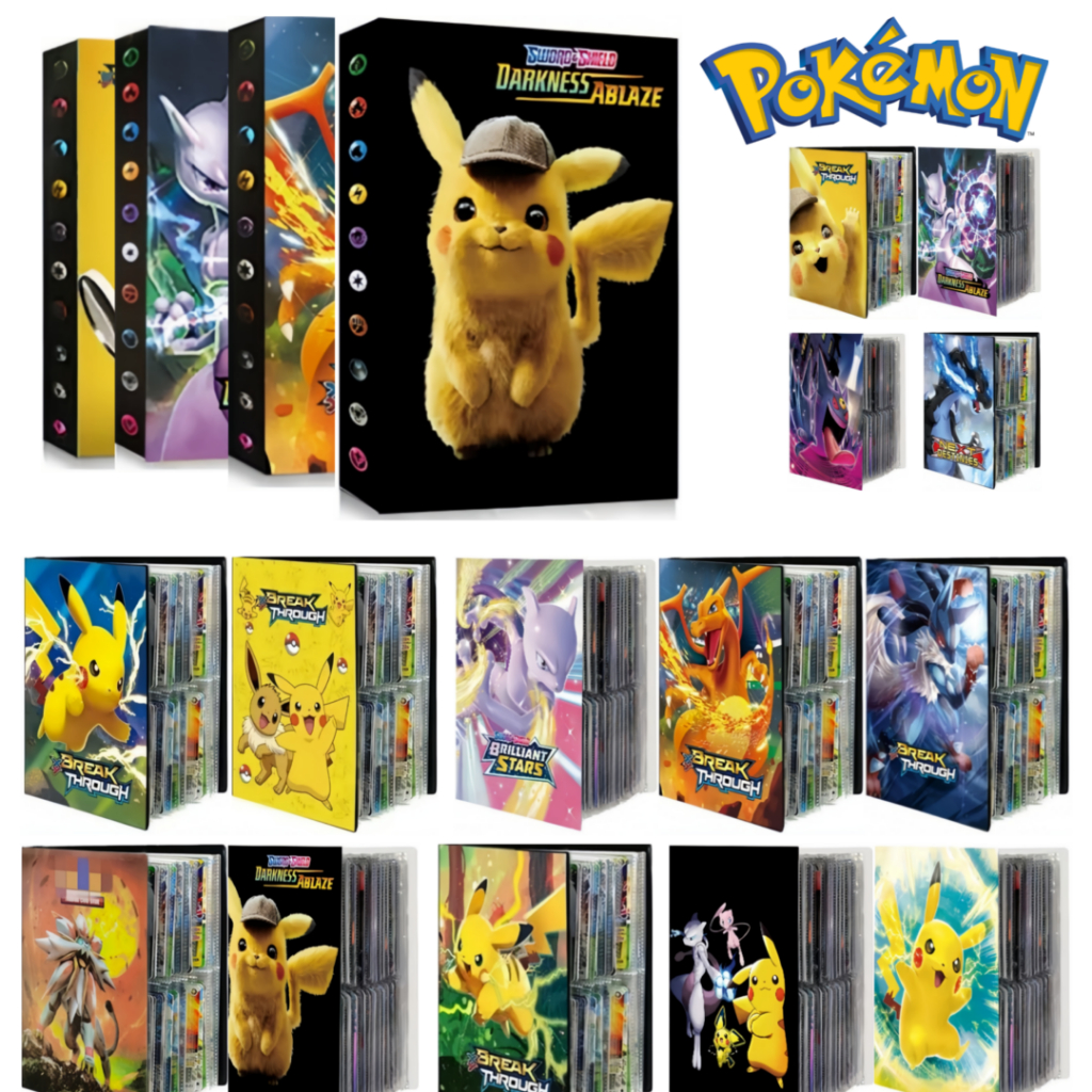Álbum Pokémon Porta Cards 240/400/540 Cartas TCG – Pikachu Cartas ...