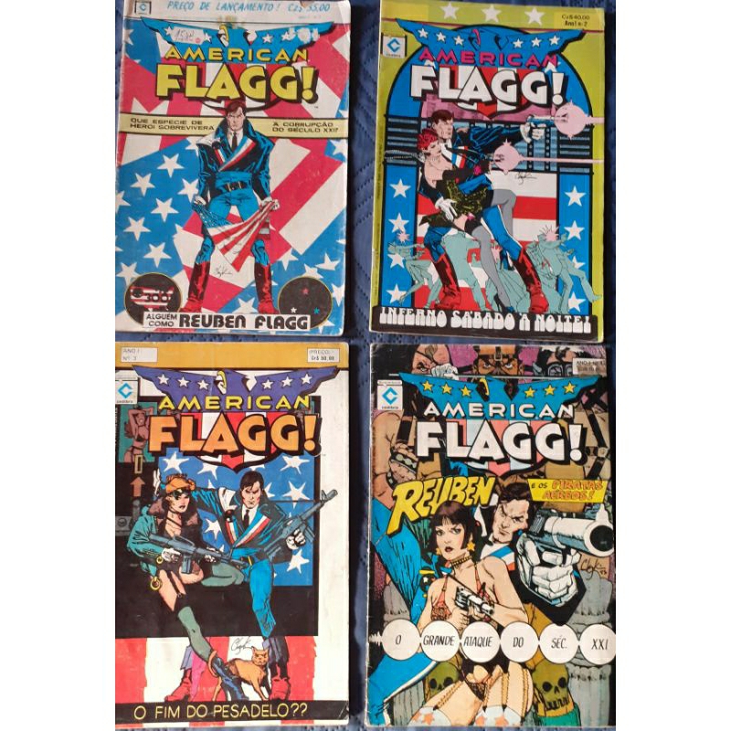 Lote 4 Gibis: American Flagg N° 1 ao 4 - A Origem e O Pesado ( Ed ...