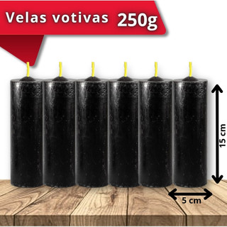 Vela Votiva de 7 Dias Preta 250g Caixa Com 6 Unidades | Shopee Brasil