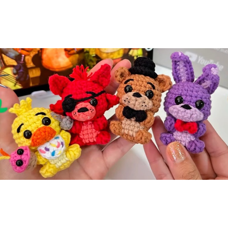 Chaveiro fnaf,amigurumi, Chica, Foxy,Freddy, Bonnie | Shopee Brasil