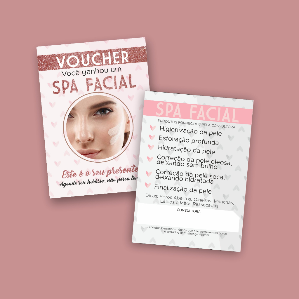 Pct 100 Und Folheto Voucher Spa Facial | Shopee Brasil