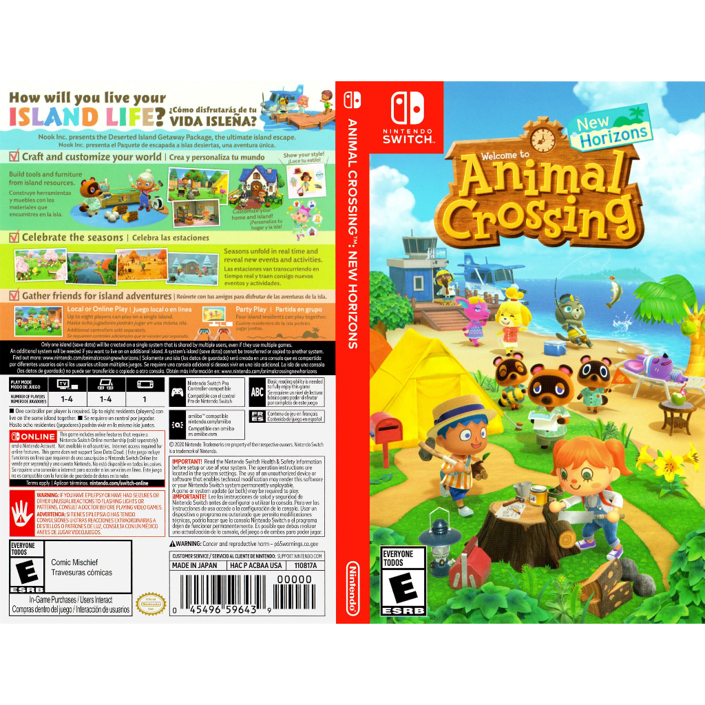 Somente Encarte Original Nintendo Switch - Animal Crossing New Horizons ...