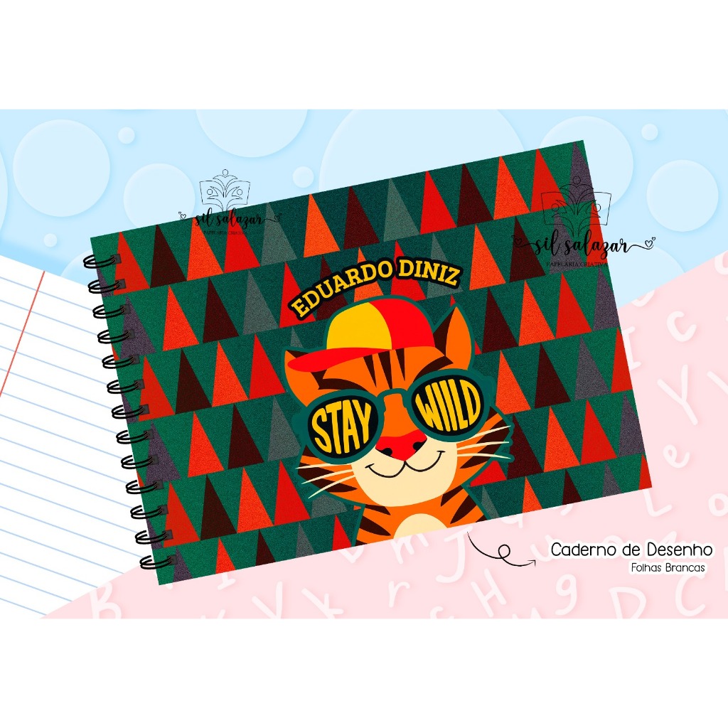 Caderno de desenho - Tigre Puket | Shopee Brasil