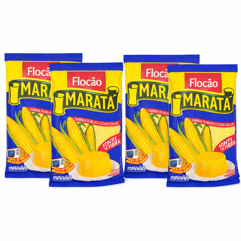 Kit com 4 Flocão de Milho Maratá 500g | Shopee Brasil