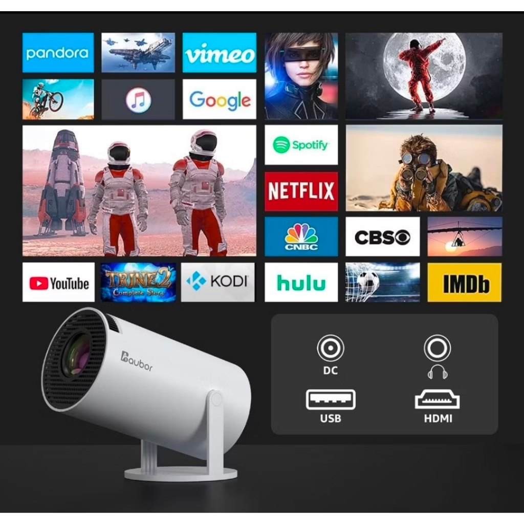 Projetor HY300 Original Portátil Smart Android 11 4K Ultra HD HDMI Wifi Bluetooth Alto Falante ...