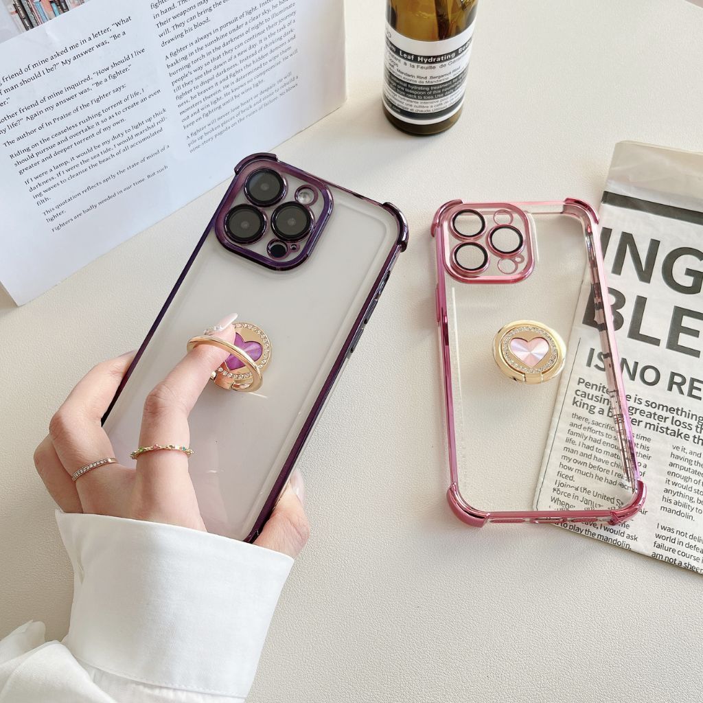 Capa Capinha iPhone 17 17AIR 16 16E 15 PRO MAX PLUS Transparente Borda ...