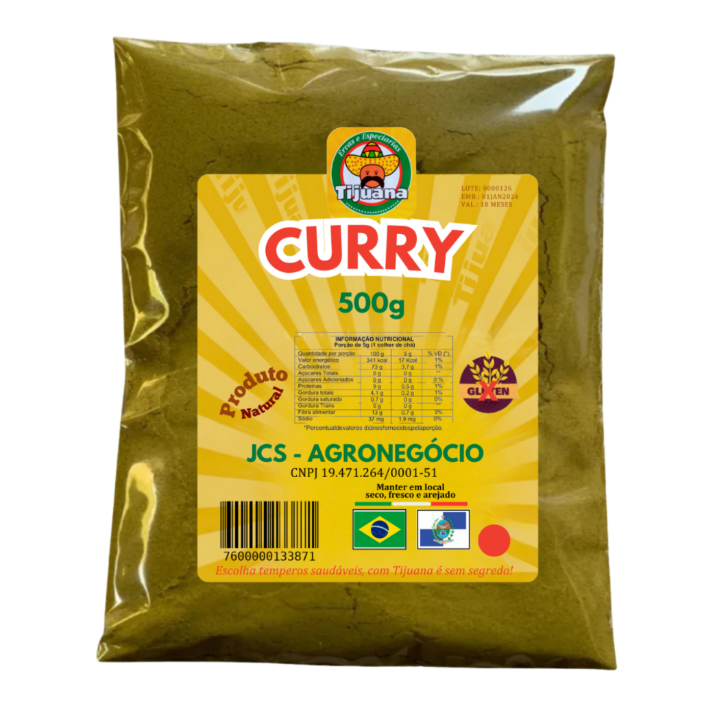 CURRY: 500g - 1kg . TIJUANA TEMPEROS. | Shopee Brasil