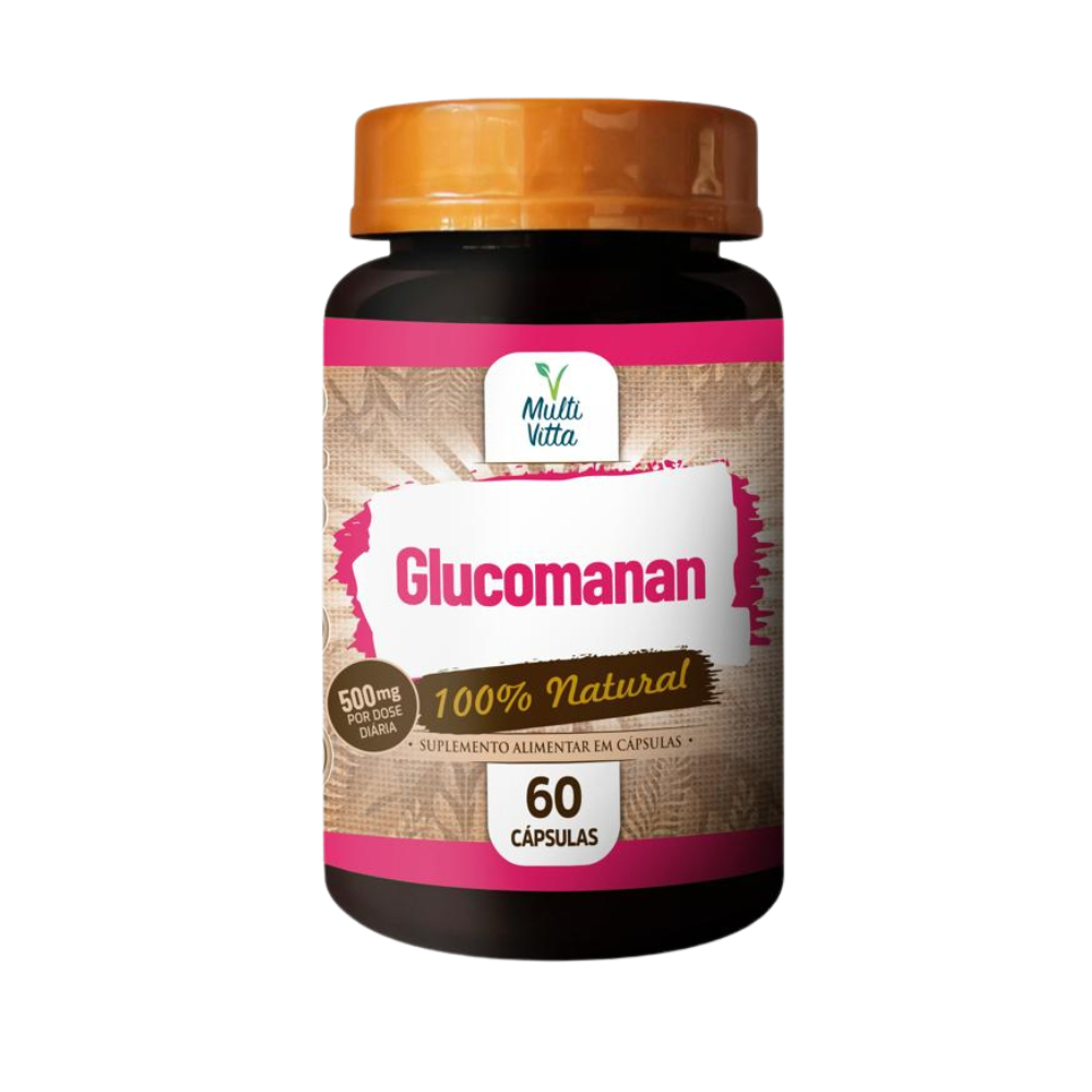 Glucomanan ( fibra de konjac ) 500mg com 60 cápsulas Suplemento ...