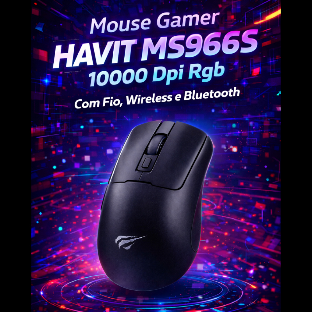 Mouse Gamer Havit MS966SE Wireless RGB 10000 DPI com Sensor PMW3325 ...