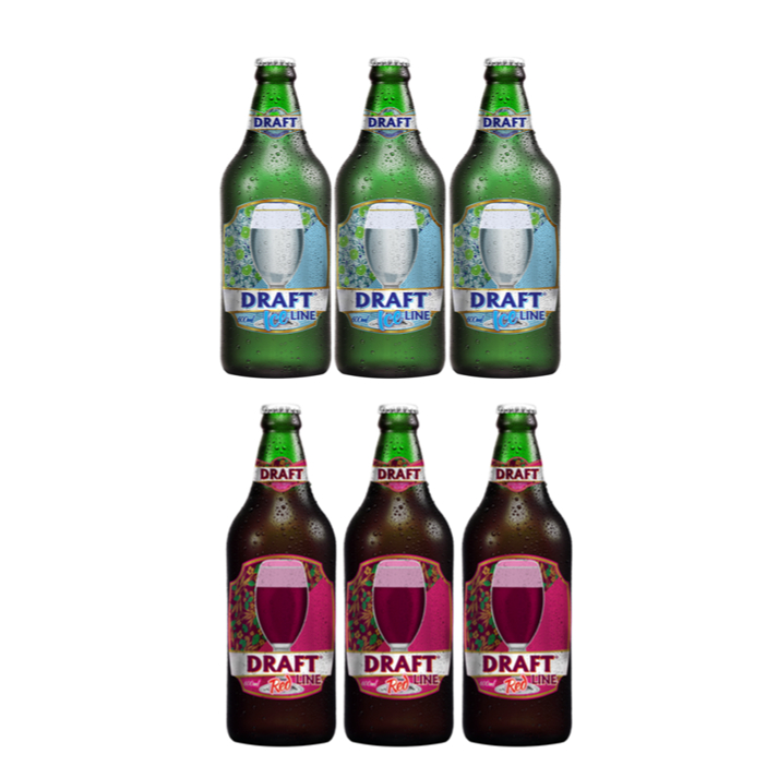 Kit 6 Cervejas Draft 3 Red Line e 3 Ice Garrafa 600ml | Shopee Brasil