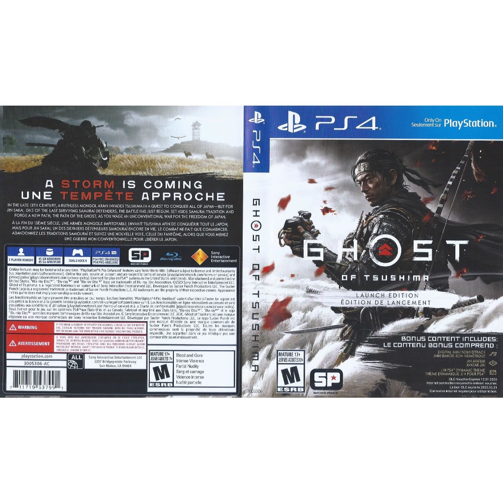 Somente Encarte Original PS4 - Ghost of Tsushima | Shopee Brasil