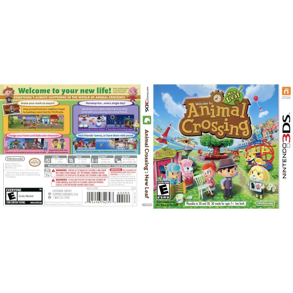 Somente Encarte Original Nintendo 3DS - Animal Crossing New Leaf ...