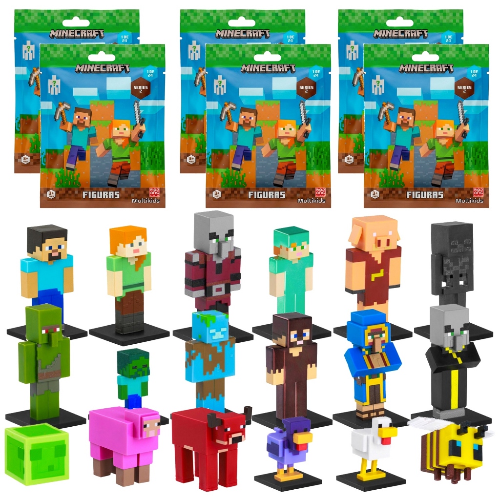 Kit Minecraft 12 Bonecos Colecionáveis Video Game Figura Surpresa Com ...