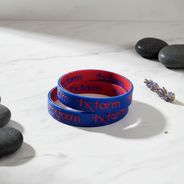 Pulseira Country Texas Farm Silicone Dupla Azul e Vermelho Premium ...