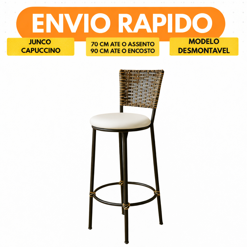 1 Banqueta Banco Alto Assento Branco Casa Bar Restaurante Area Gourmet ...