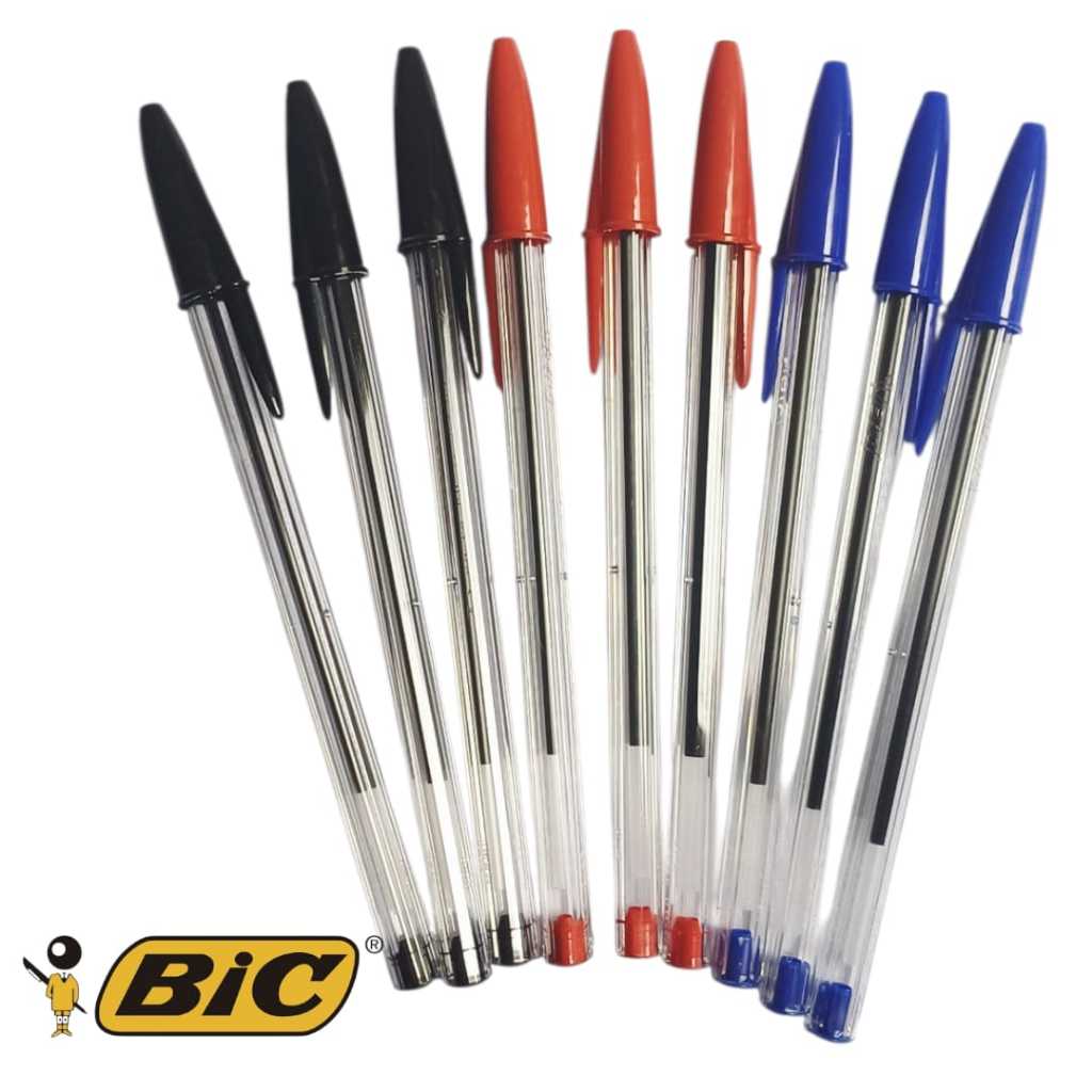 Kit 3/6/9/10/15/20/24/30 Caneta Esferográfica BIC Cristal ponta 1.0 | Vermelha | Preta | Azul ...