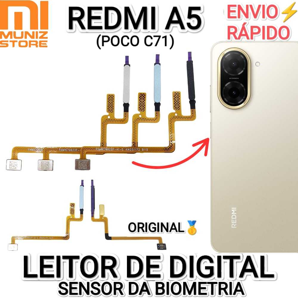 Leitor Redmi A5/ Poco C71 Flex Power Home Digital Original Flat de ...