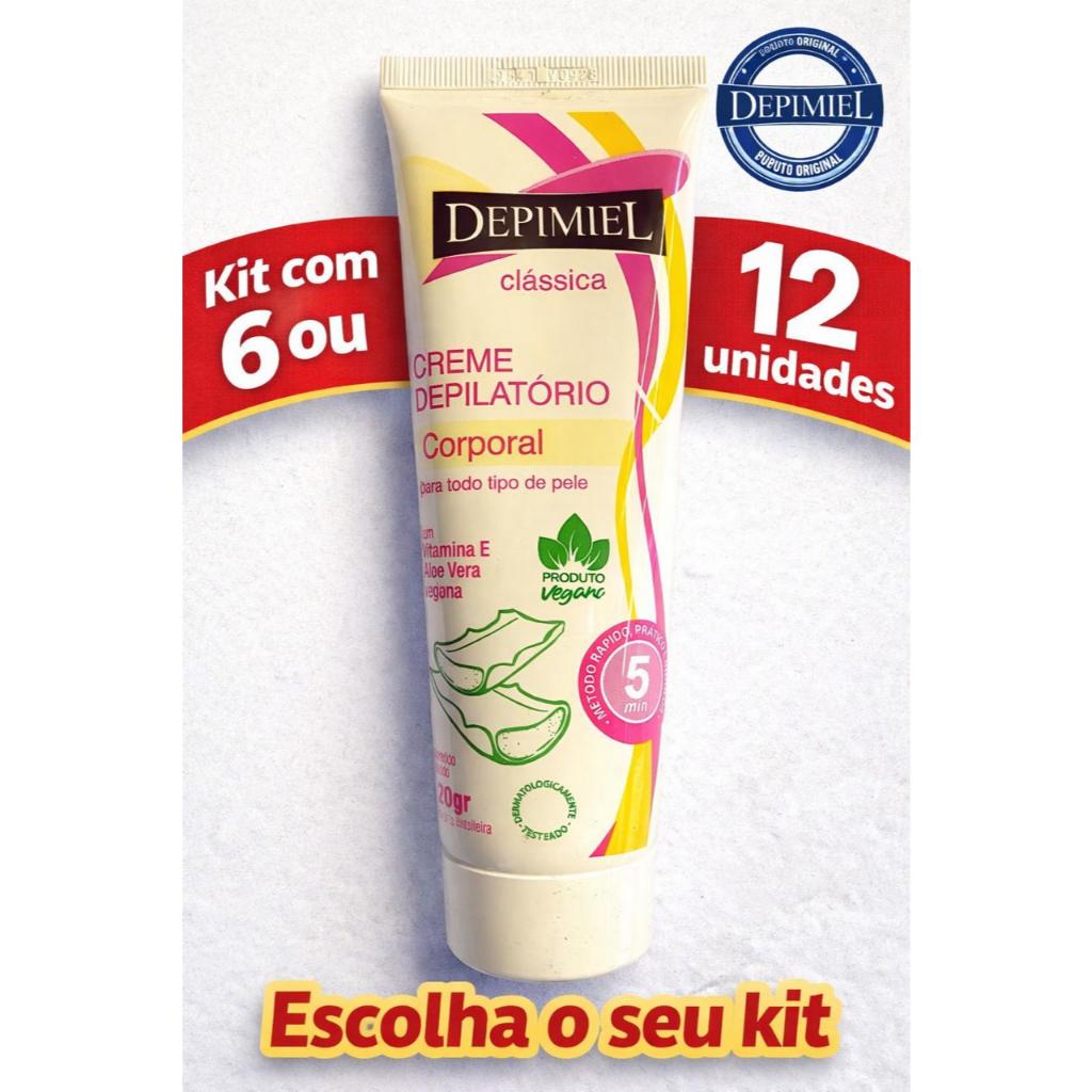 kit creme depilatório corporal Depimiel 120g tradicional 6 ou 12 ...