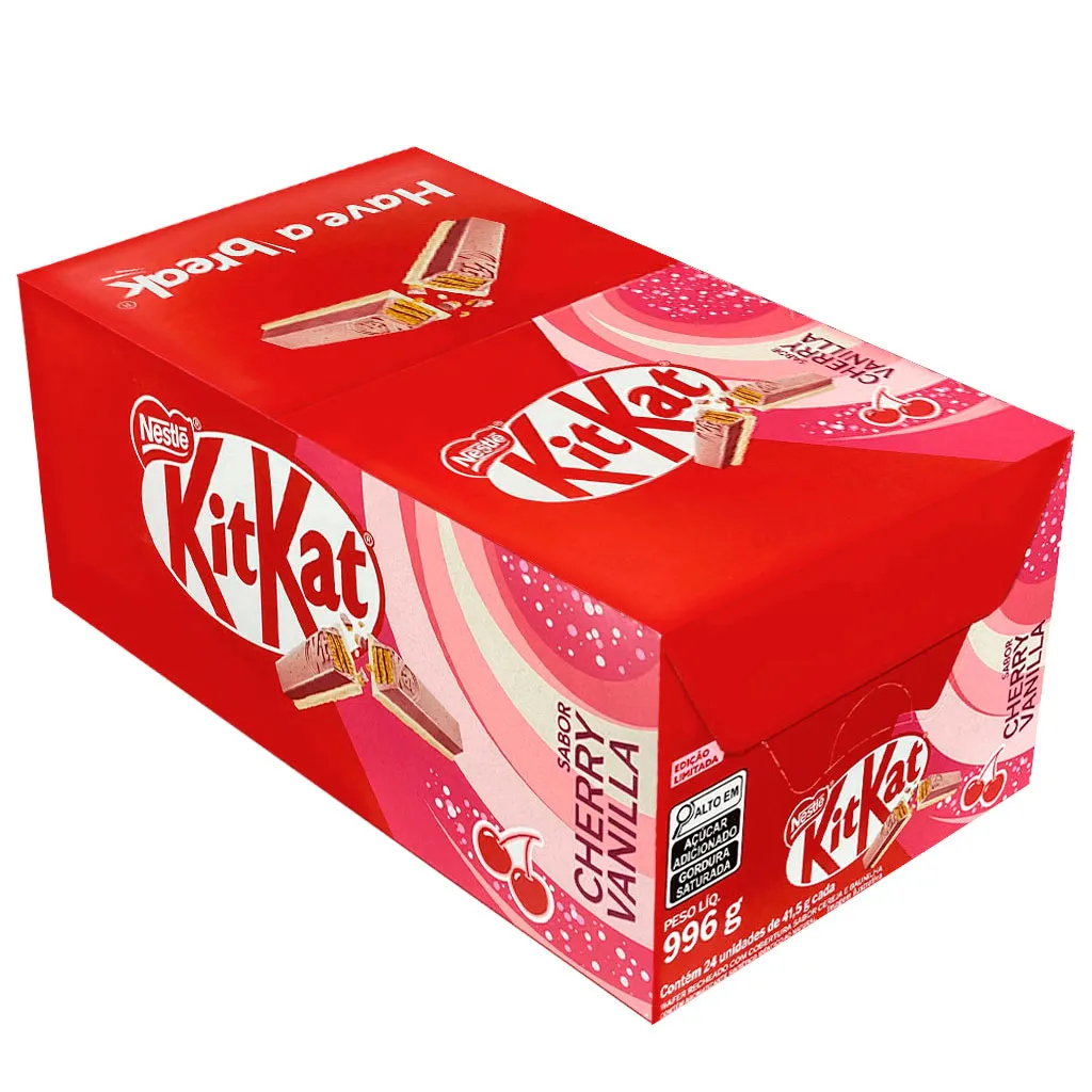 CHOCOLATE KIT KAT CEREJA COM BAUNILHA C/24 - NESTLÉ | Shopee Brasil
