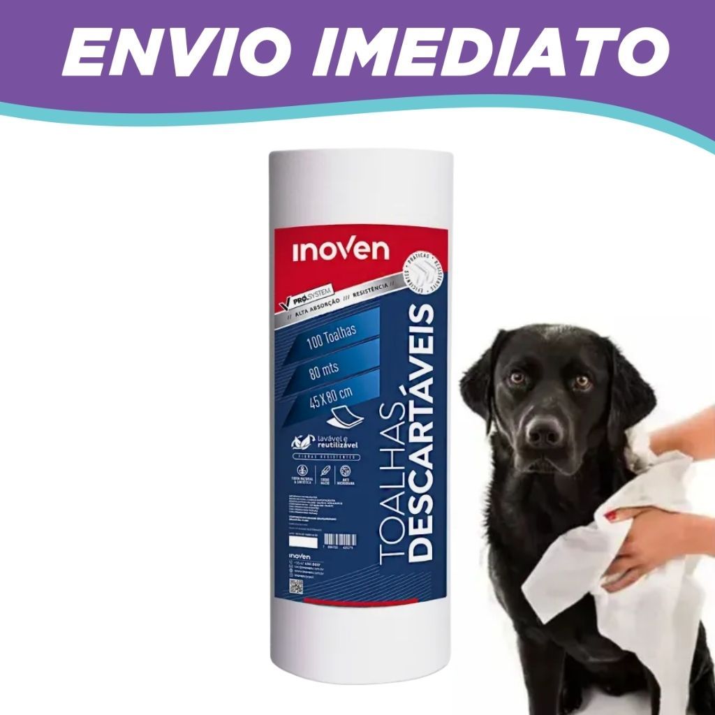 Toalhas Descartáveis Para Pet 45x80 Rolo Com 100 Unidades Super ...