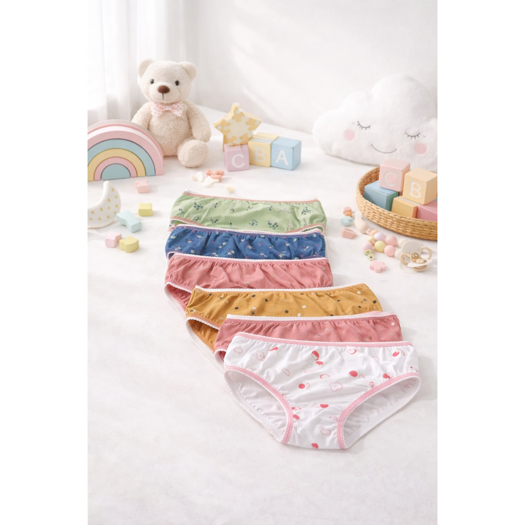 10 Calcinha Infantil 100% Algodão Confortável Menina Criança Desfralde ...