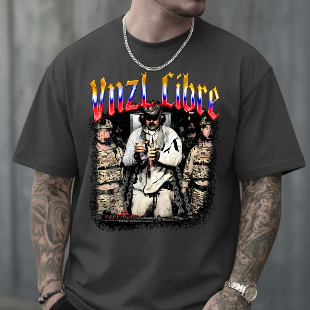 T-shirt VNZL LIBRE Maduro Oversized Estilo Street Wear Masculina ...
