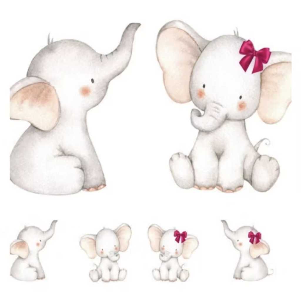 KIT DISPLAYS EM MDF TOTEM ELEFANTINHO CINZA COM LAÇO VERMELHO | Shopee ...