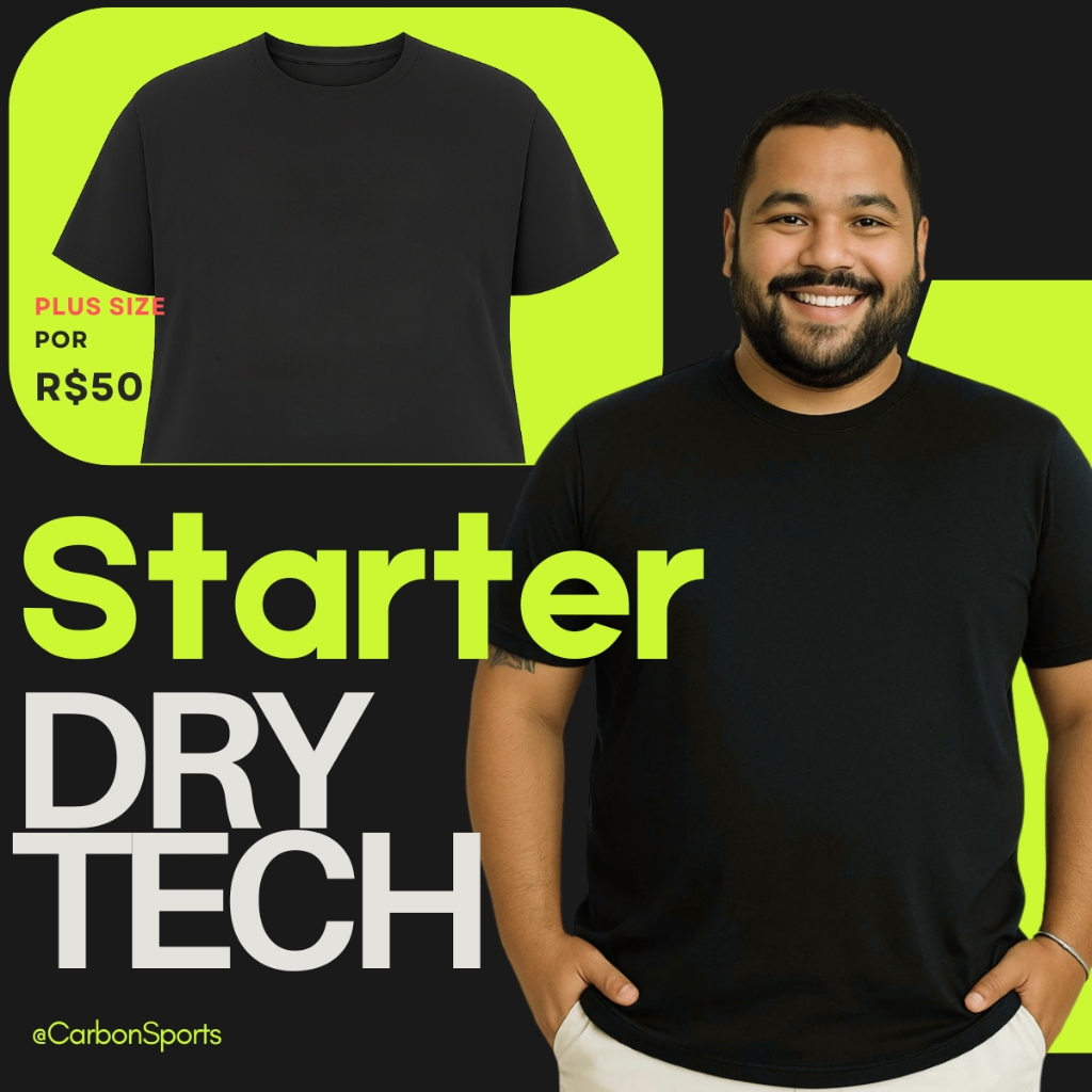 Camiseta Plus Size Preta - Dry Fit Não Marca a Pele - Super Leve ...