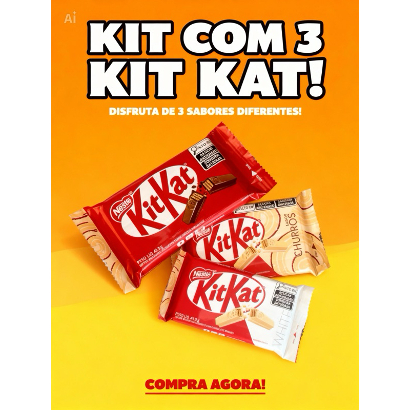 Chocolate Kit Kat - Kit 3 unidades | Shopee Brasil