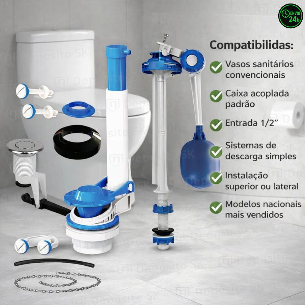 Kit de Mecanismo Completo Descarga Valeplast - Caixa Acoplada ...