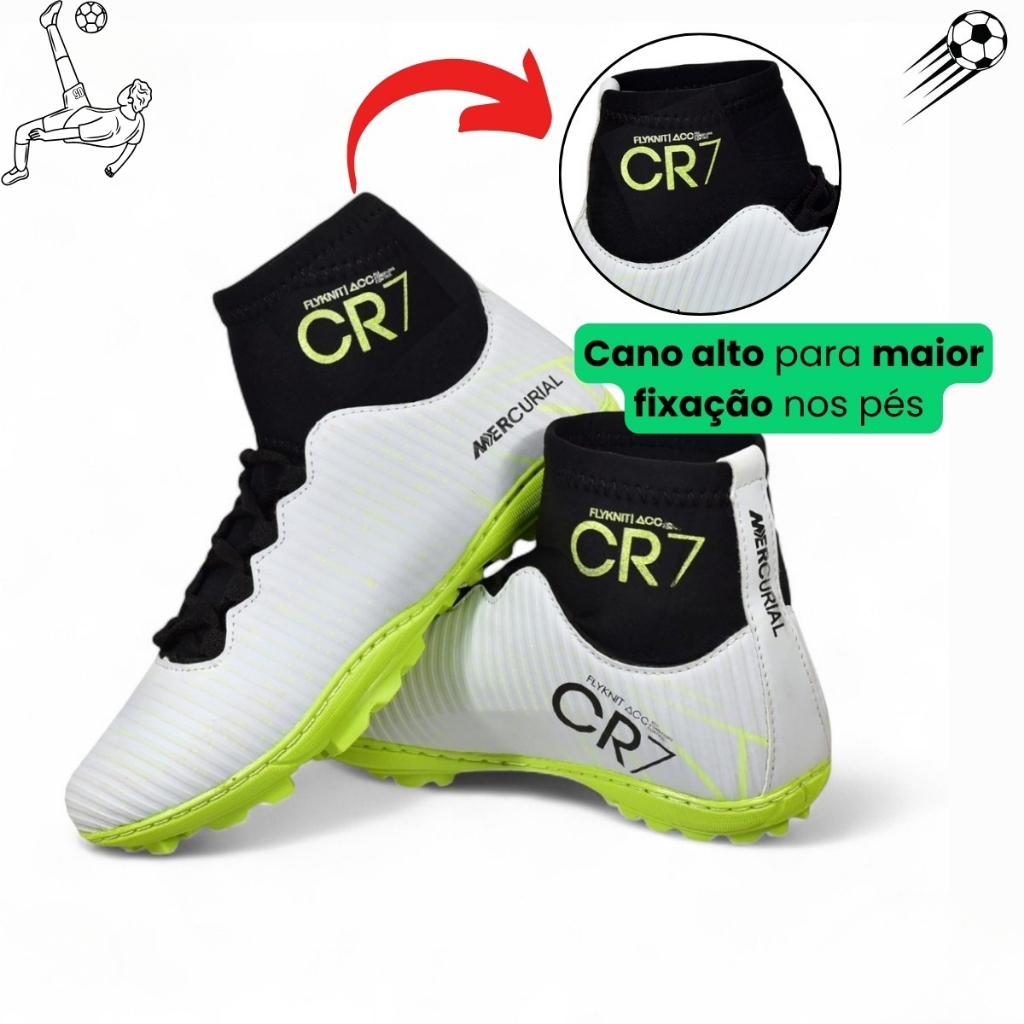 Chuteira Society Botinha Masculina e Feminina Infantil e Adulto Cr-7 ...