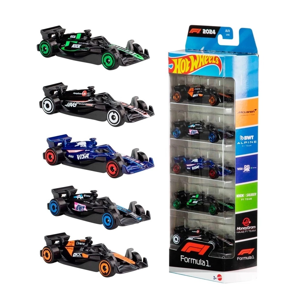 Carrinho Hot Wheels Pacote com 5 Carros Fórmula 1 Die cast JGF58 ...