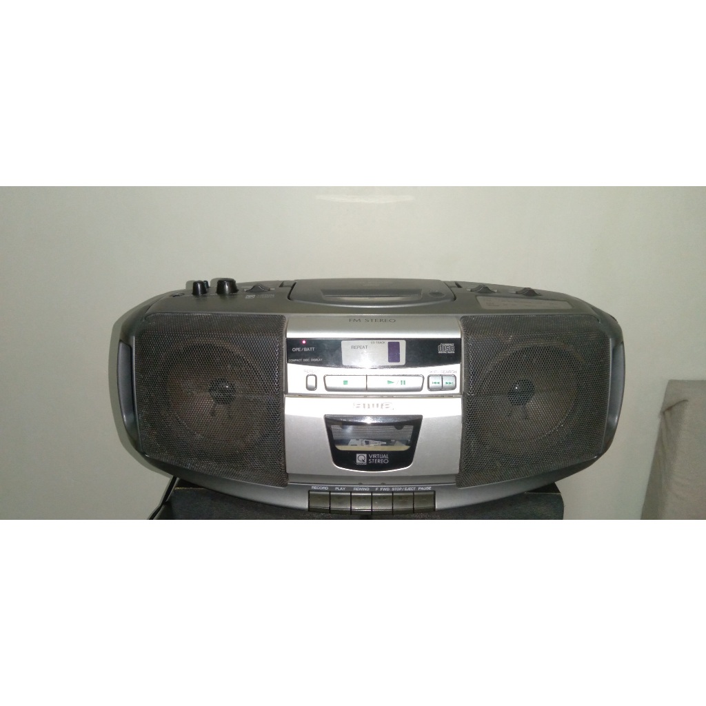 Mini System AIWA CSD-ES225 Q Sound CD Cassete K7 Rádio AM/FM | Shopee ...