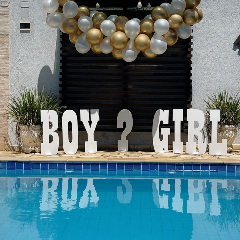 Palavra Boy Girl Mdf Branco 60cm De Altura Fica Em Pé!Base em baixo da ...