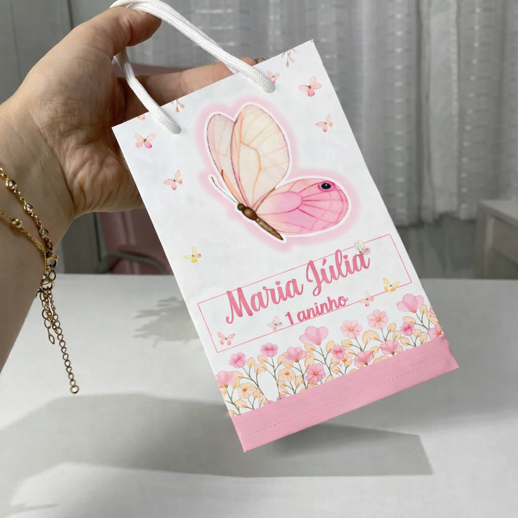 Sacolinha jardim das borboletas \sacolinha borboletas rosa\Pegue e ...