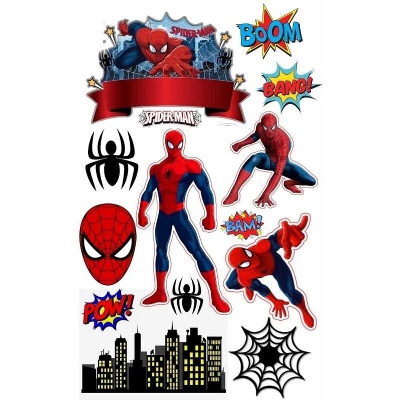 Topo de Bolo Homem Aranha Personalizado | Shopee Brasil
