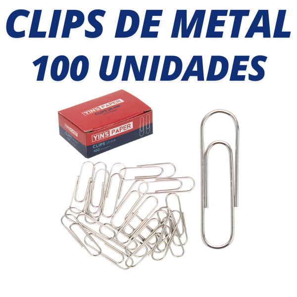Caixa de Clips Galvanizado De Metal Oval Yins com 100 UNIDADES | Shopee ...