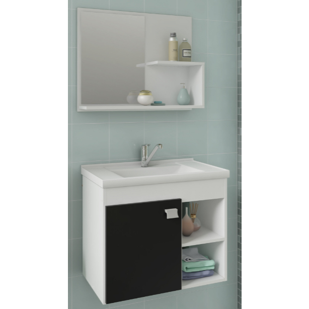 Gabinete Kit Lótus Branco com Preto MGM. | Shopee Brasil