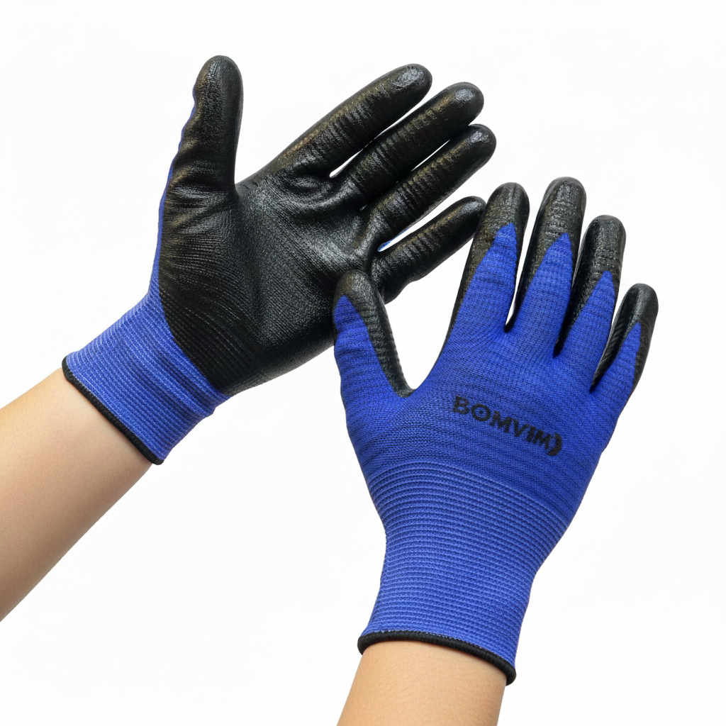 Luva Multitato PU Azul Antiderrapante Bomvink BOM7107 | Shopee Brasil