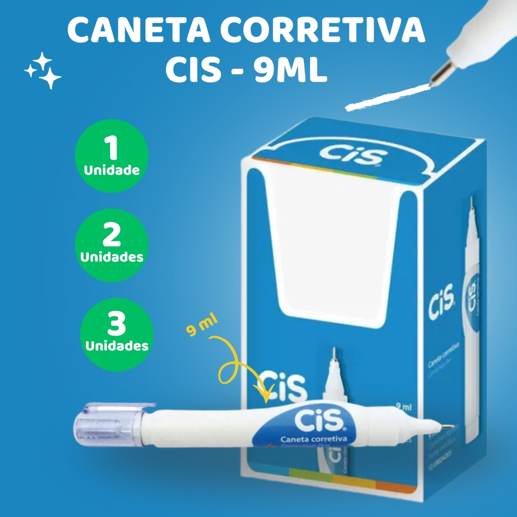 Caneta Corretiva CIS Correction Pen 9 ml com Ponta Metálica | Shopee Brasil
